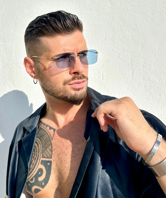 Adonis Rectangle Golden Eyeglasses | Fytoo Optical