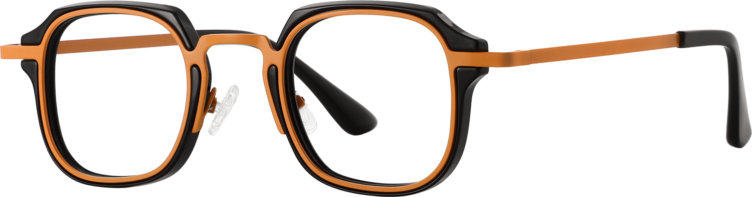 Kipling Square Black Golden Eyeglasses | Fytoo Optical