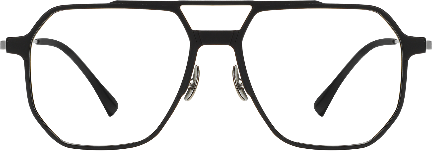 Steven Aviator Black Silver Eyeglasses | Fytoo Optical