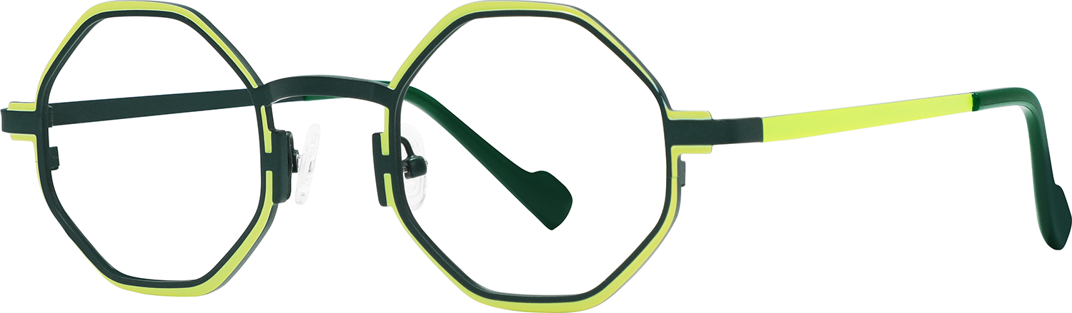 Elspeth Geometric Green Eyeglasses | Fytoo Optical