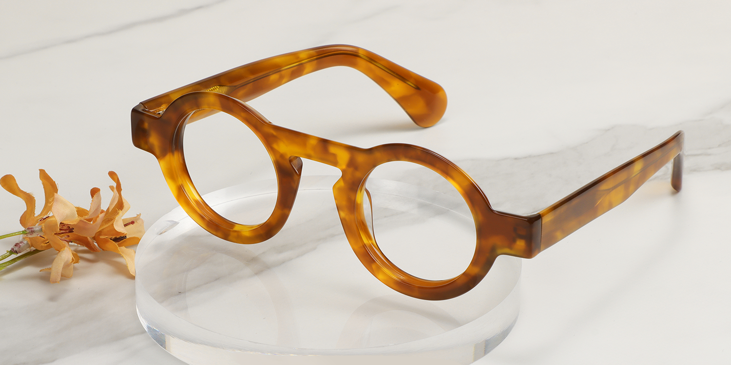 Milo Round Orange Eyeglasses | Fytoo Optical