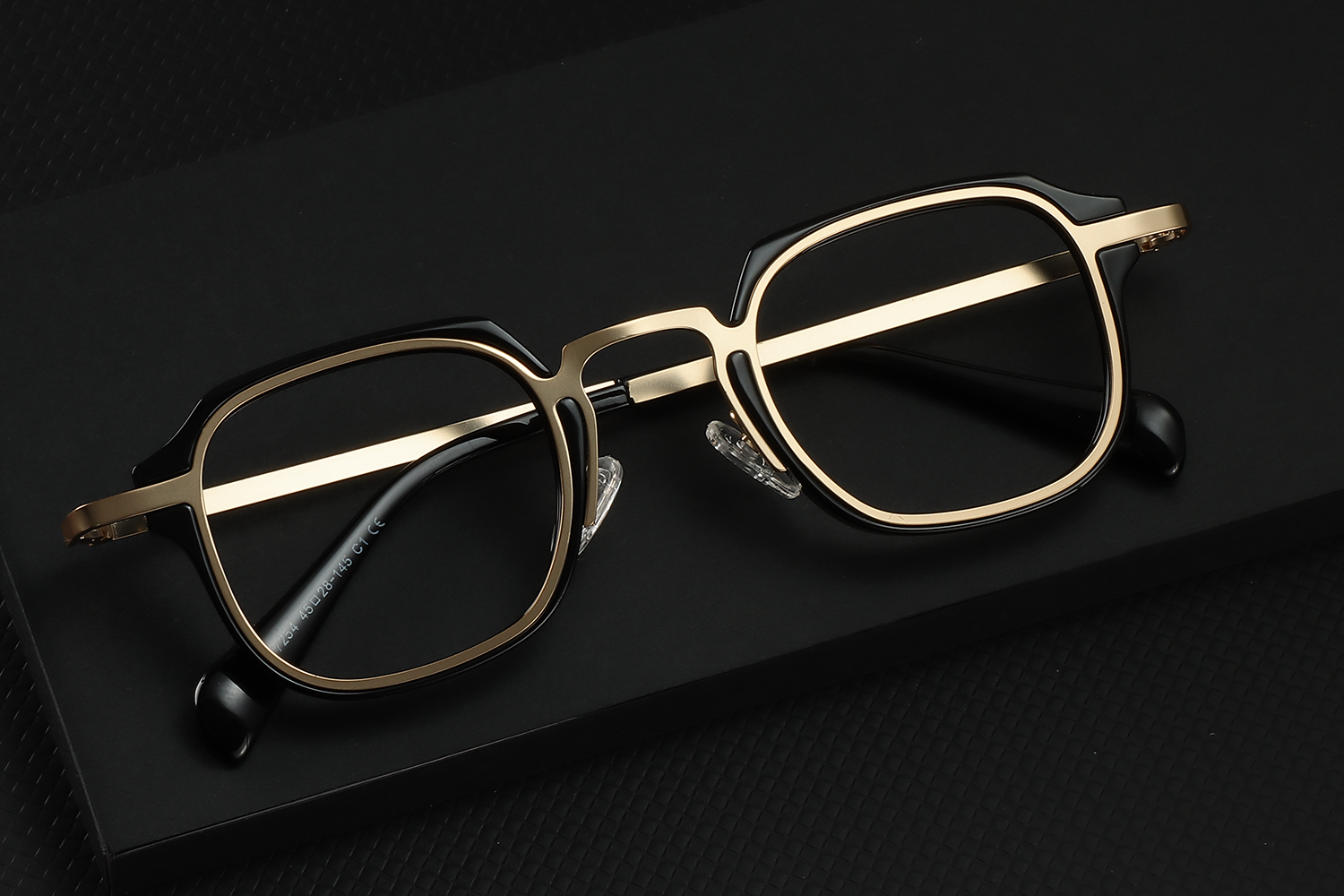 Kipling Square Black Golden Eyeglasses | Fytoo Optical