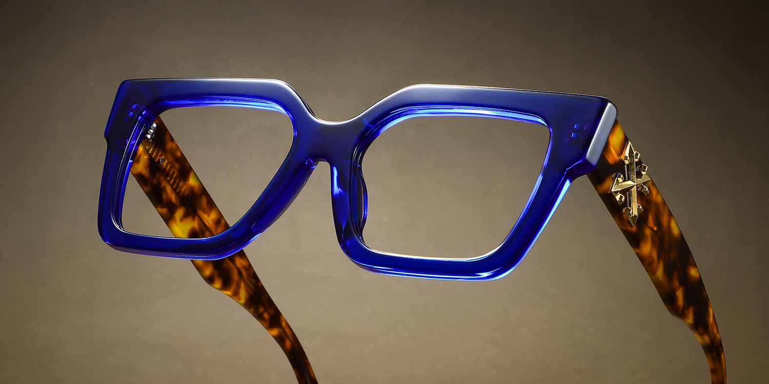 Scripp Square Blue Eyeglasses | Fytoo Optical