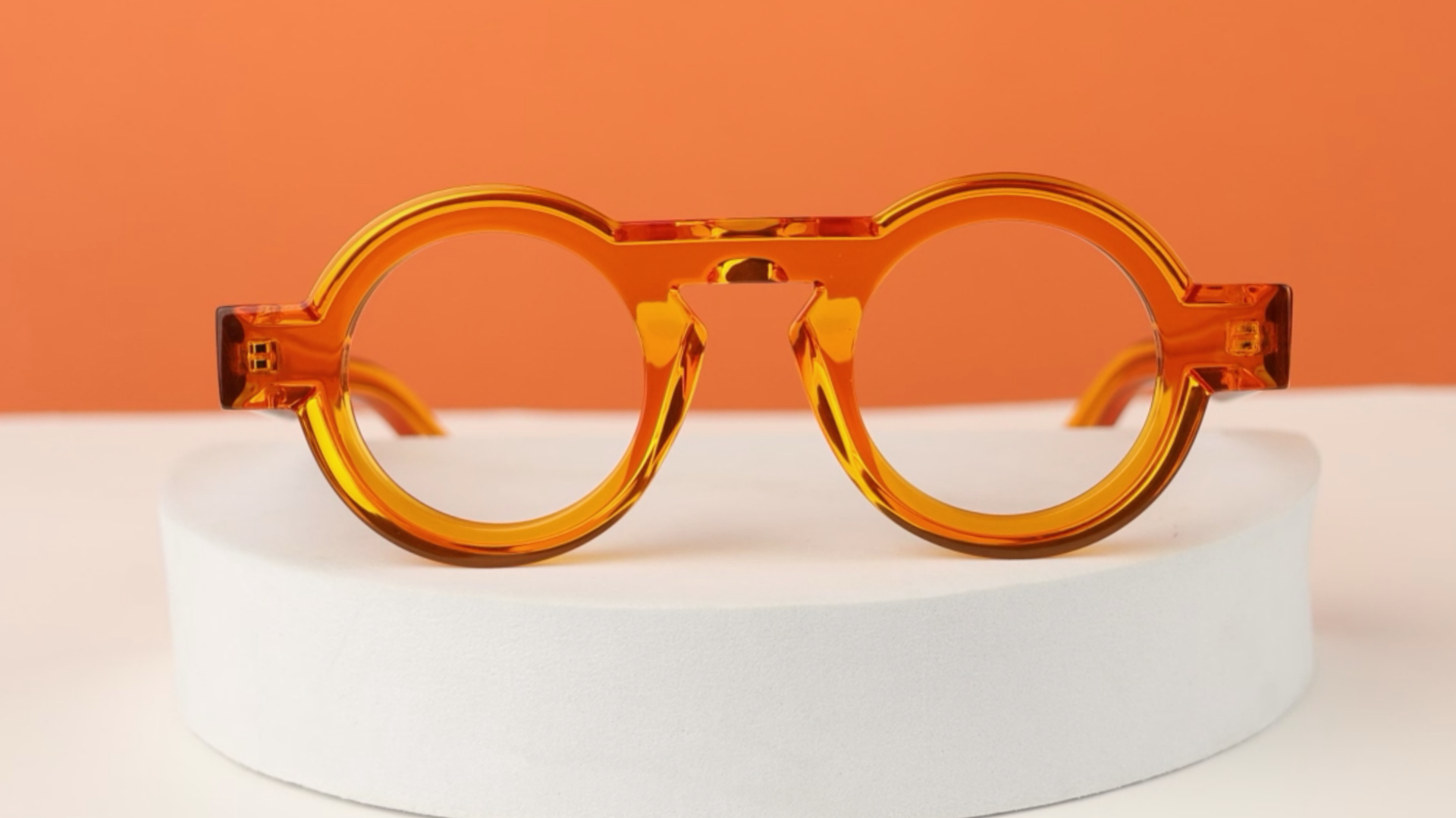 Cassey Round Orange Eyeglasses | Fytoo Optical