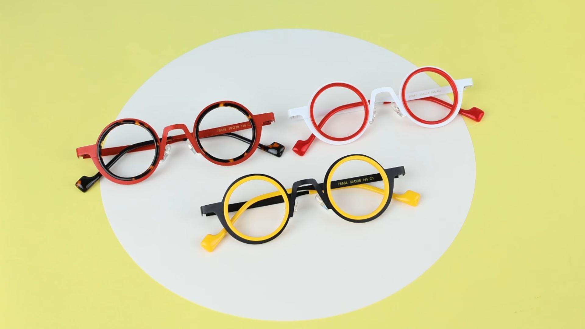 Meryl Round Yellow Eyeglasses | Fytoo Optical
