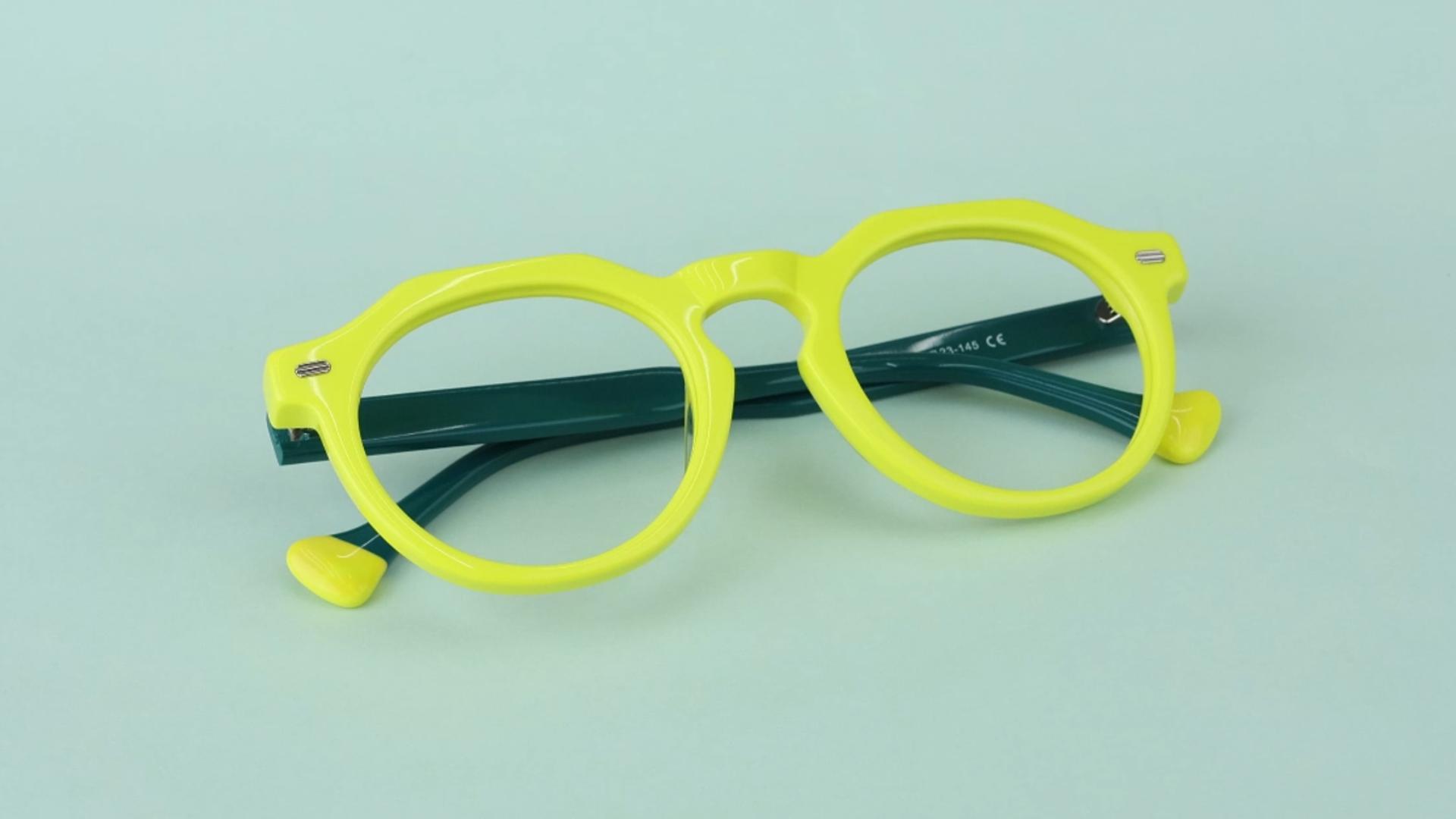 Isabell Geometric Yellow Eyeglasses | Fytoo Optical