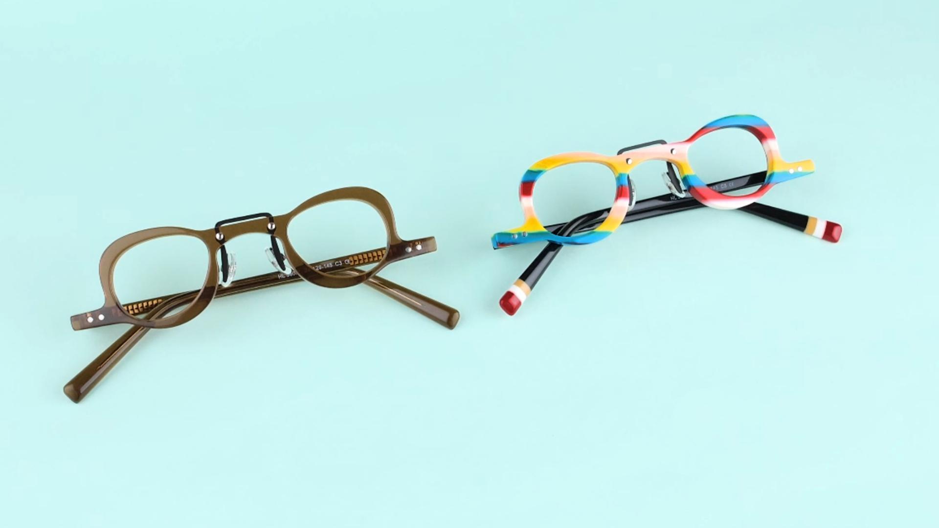 Greened Geometric Rainbow Eyeglasses | Fytoo Optical