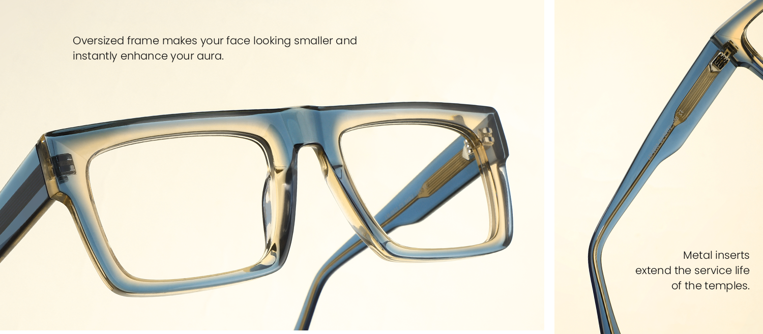 Enzo Rectangle Two-Tone Eyeglasses | Fytoo Optical