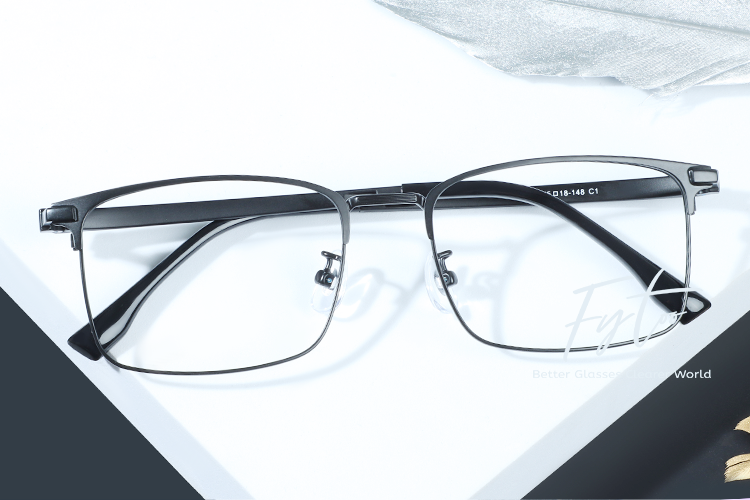 Titanium Full Rim Glasses, Rectangle Shape Glass Frames | Fytoo Optical