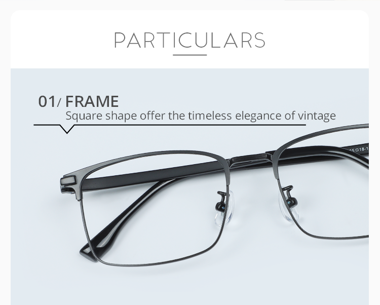Titanium Full Rim Glasses, Rectangle Shape Glass Frames | Fytoo Optical